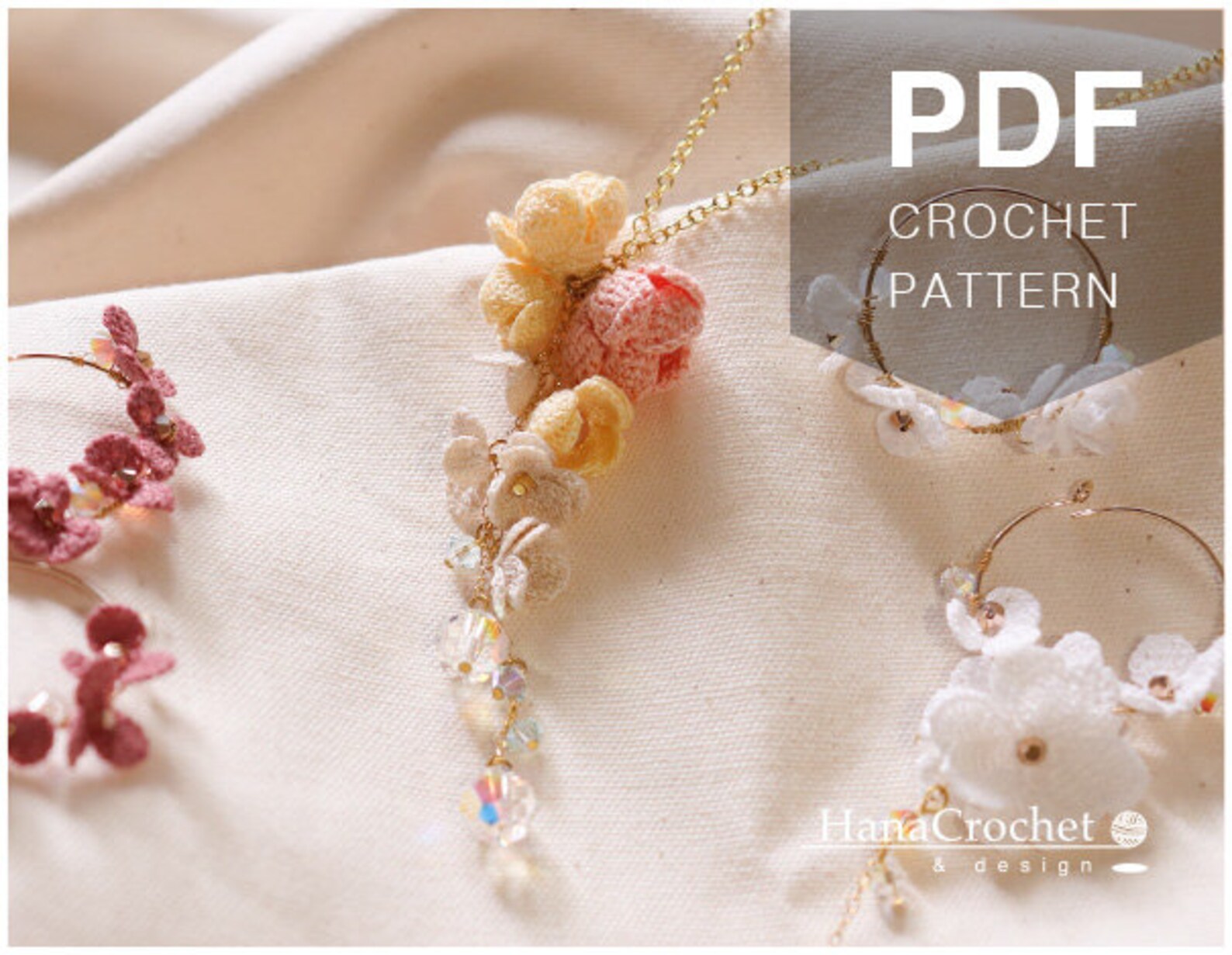 Crochet Flower Pendant Pattern – Miniature Dangle Jewelry (PDF Pattern ...