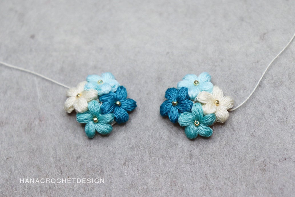 Micro Crochet Puff Flower Pattern Crochet Jewelry Making - Etsy