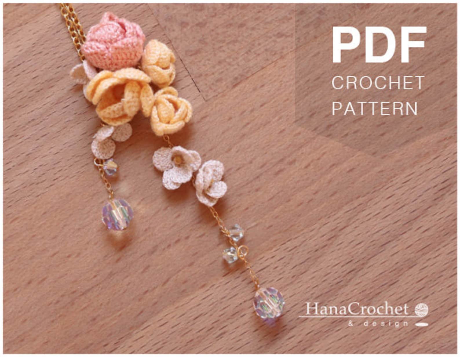 Crochet Flower Pendant Pattern – Miniature Dangle Jewelry (PDF Pattern ...
