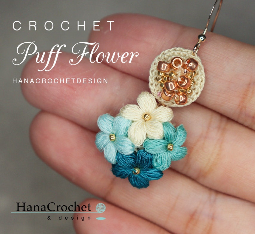 Micro Crochet Puff Flower Pattern Crochet Jewelry Making - Etsy