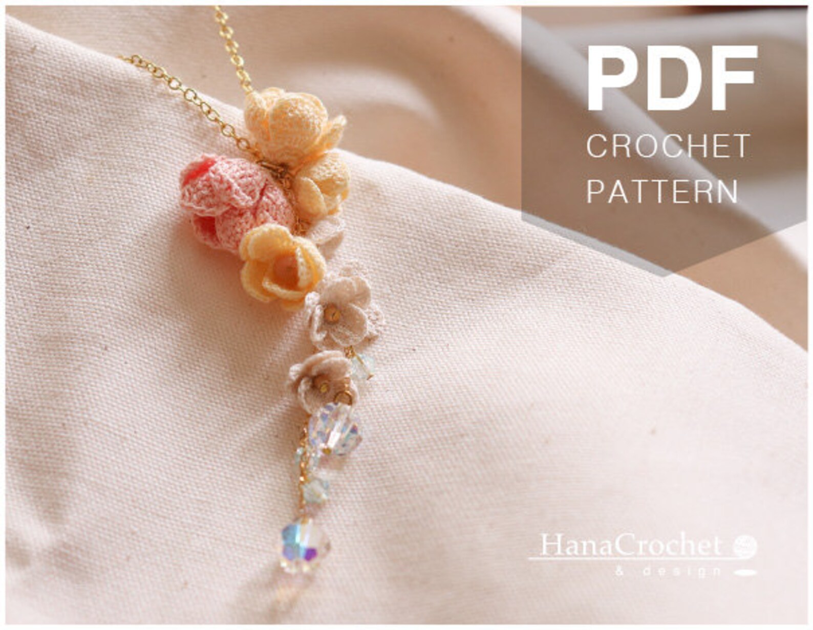 Crochet Flower Pendant Pattern – Miniature Dangle Jewelry (PDF Pattern ...