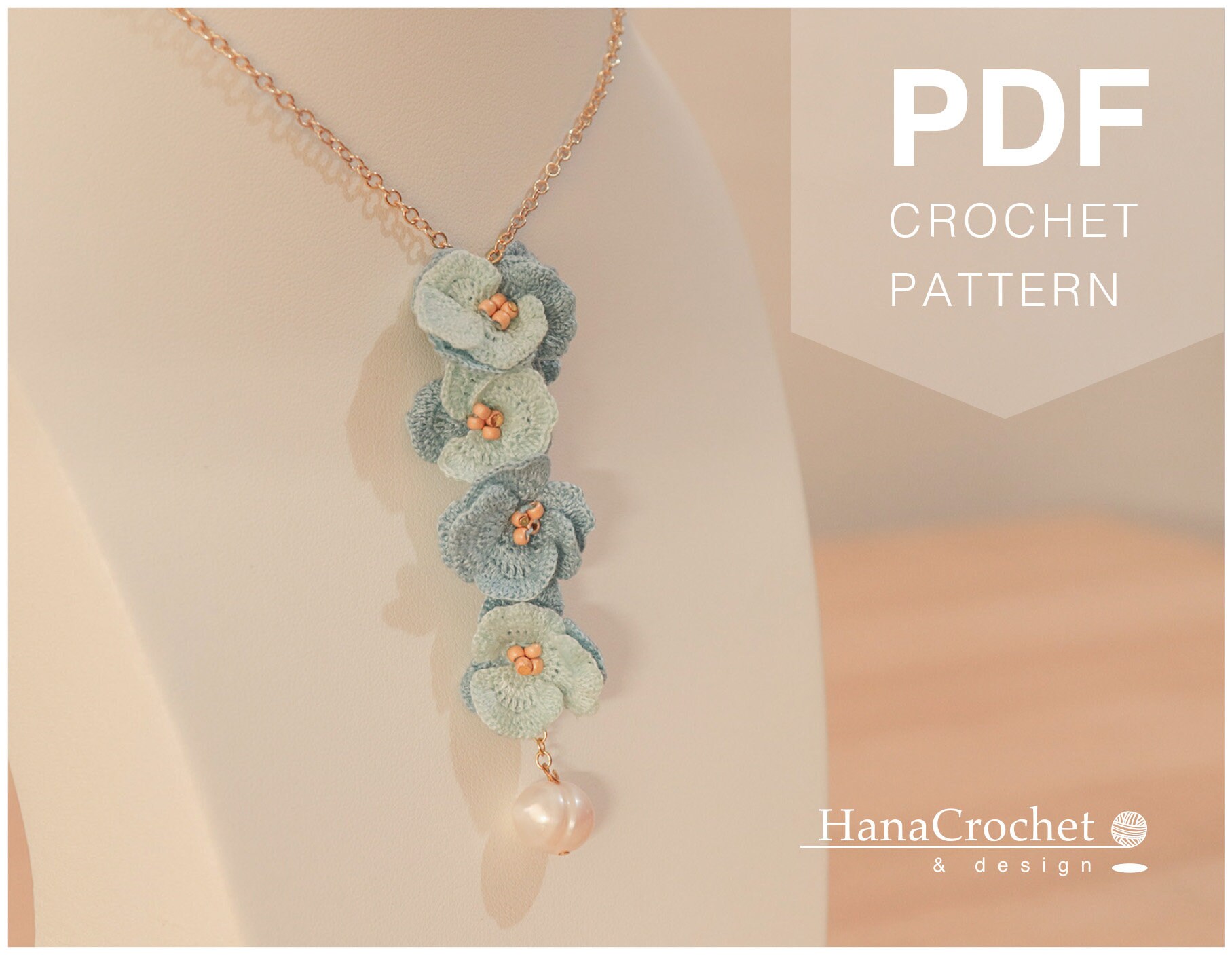 Crochet Miniature Flower Pendant Lace Crochet Necklace | Etsy