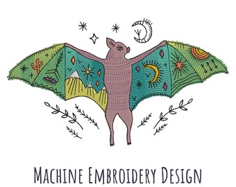 Bat Embroidery - Etsy