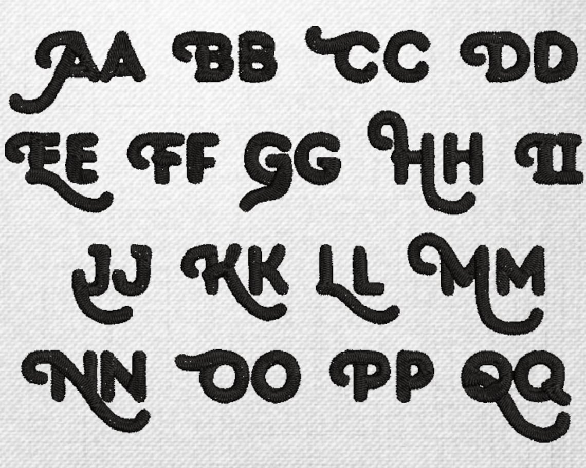 Vintage Print Embroidery Font for Machine Embroidery in 3 - Etsy