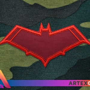 Red Bat Chest Batarang Emblem Logo Iron-on Embroidered Patch, Custom ...