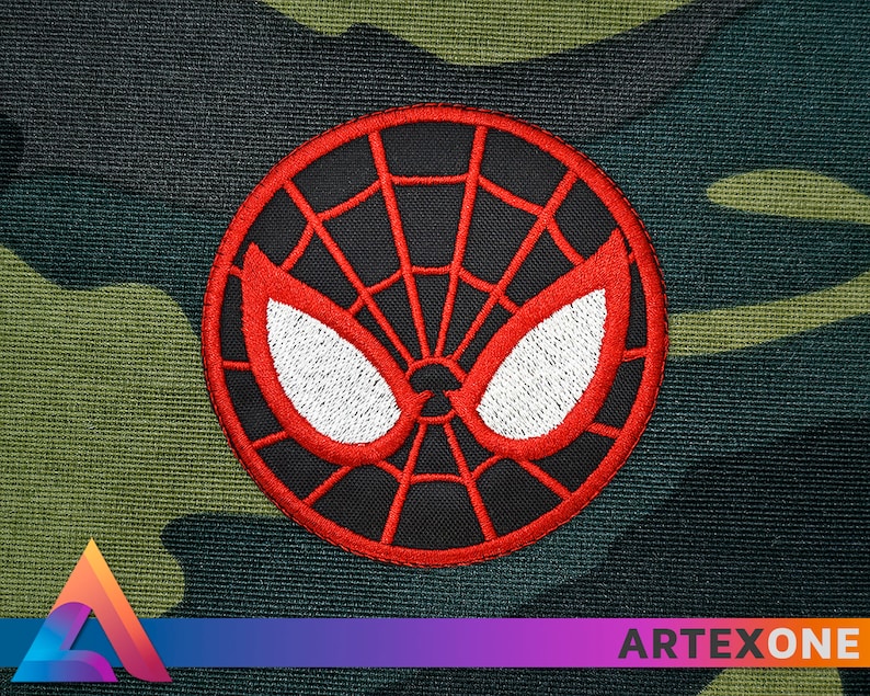 Miles Morales Face Logo Spider-man Embroidered Patch (iron-on or Hook ...