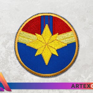 Captain Marvel Movie Avengers Logo Chest Iron-on Embroidered Patch ...