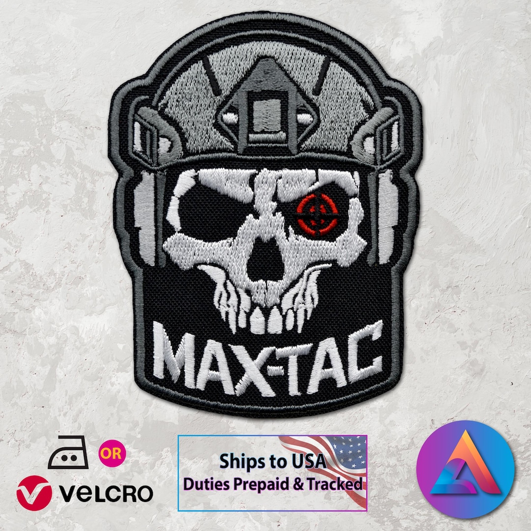 Custom Max-tac Embroidered Patch "max-tac Skull Bionic Eye", Cyberpunk ...