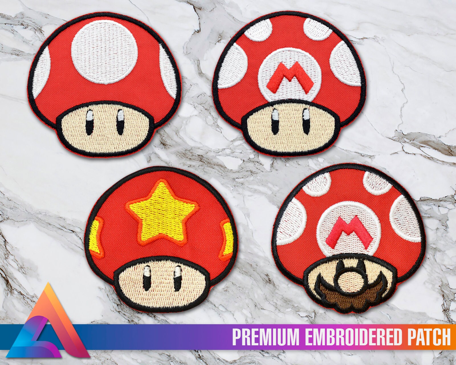 Super Mario Bros Red Mushroom Iron-on Embroidered Patch | Etsy