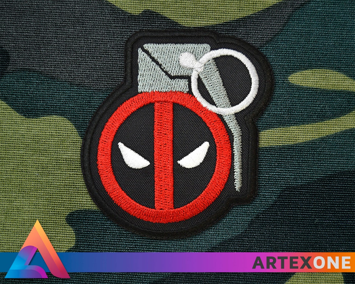 Deadpool Grenade Iron-On Embroidered Patch Custom Limited | Etsy