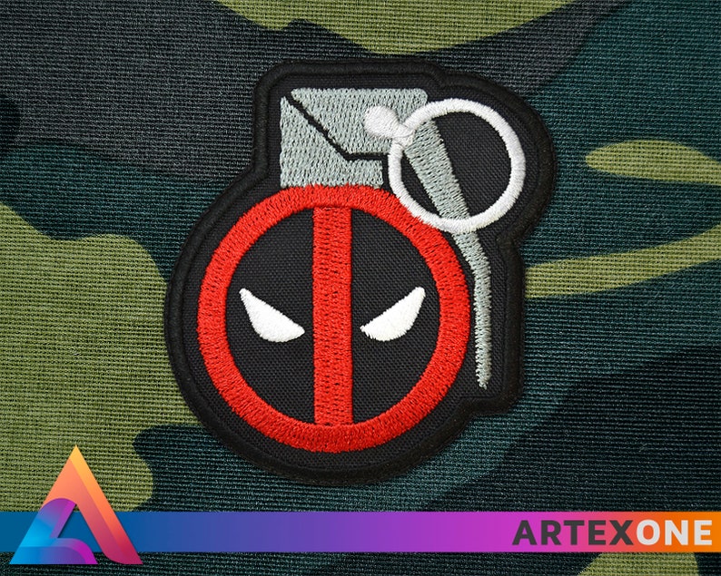 Deadpool Grenade Iron-on Embroidered Patch, Custom, Limited, Patches ...