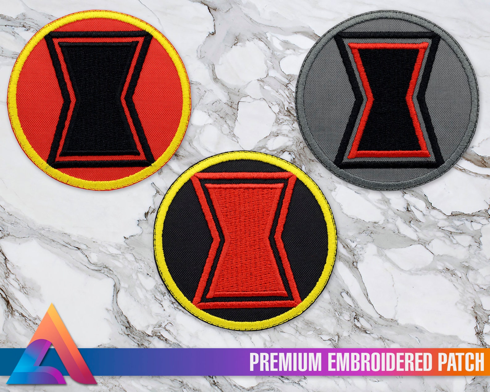 Black Widow Movie Logo Emblem Iron-on Embroidered Patch | Etsy