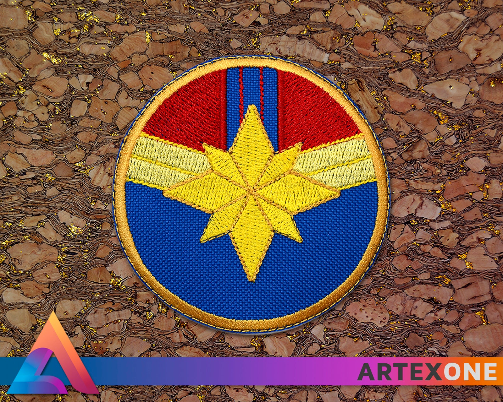 Captain Marvel Movie Avengers Logo Chest Iron-on Embroidered Patch ...