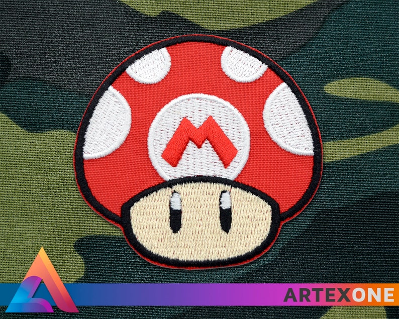Super Mario Bros Red Mushroom Iron-on Embroidered Patch | Etsy