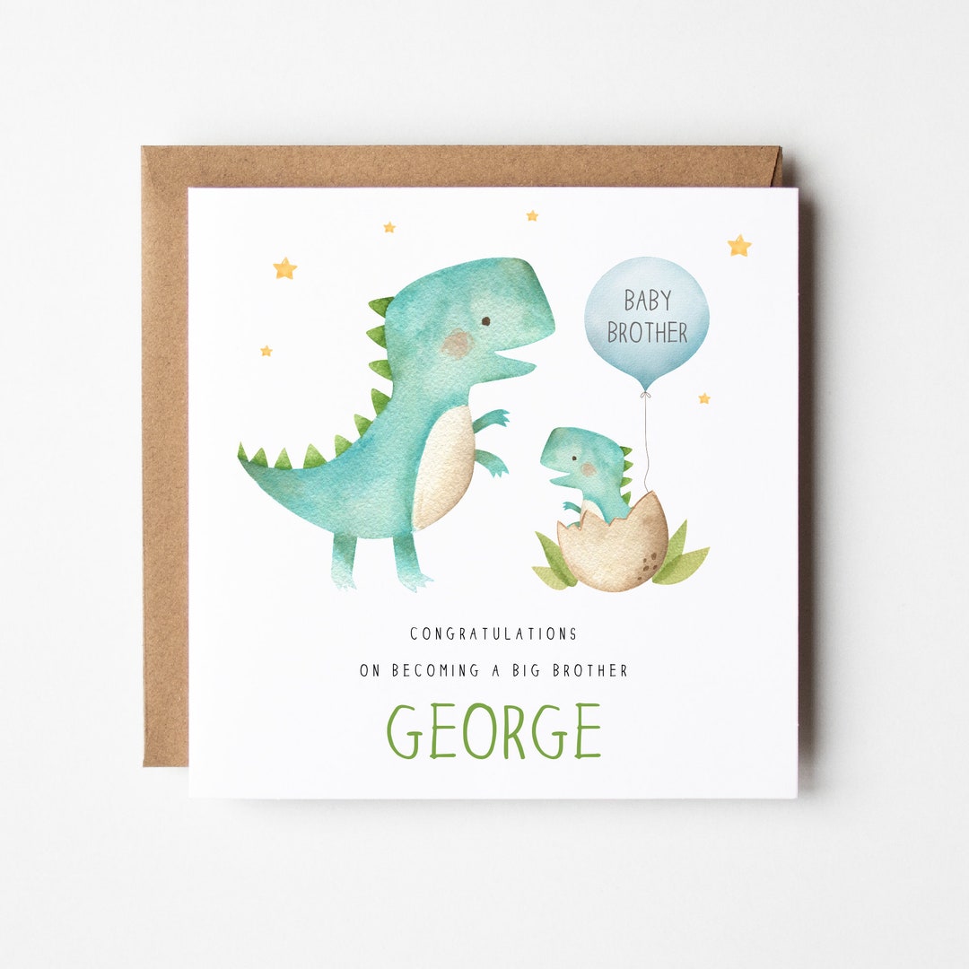 Personalised Big Brother Card With Name New Baby Brother New Baby ...