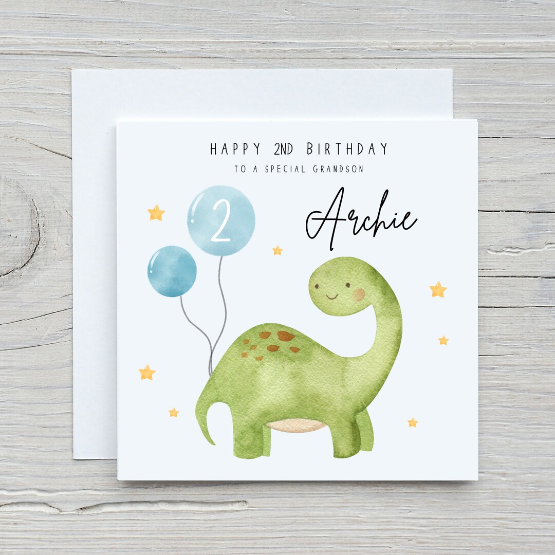 Personalised Brachiosaurus Birthday Card, Any Age Dinosaur Kids - Etsy UK