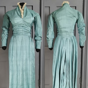 Interesting Vintage 1930s / 1940s Victorian Style Silk Day Dress - Etsy