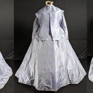 Stunning Victorian Antique Fashion 1860s Four Piece Lilac Silk ...