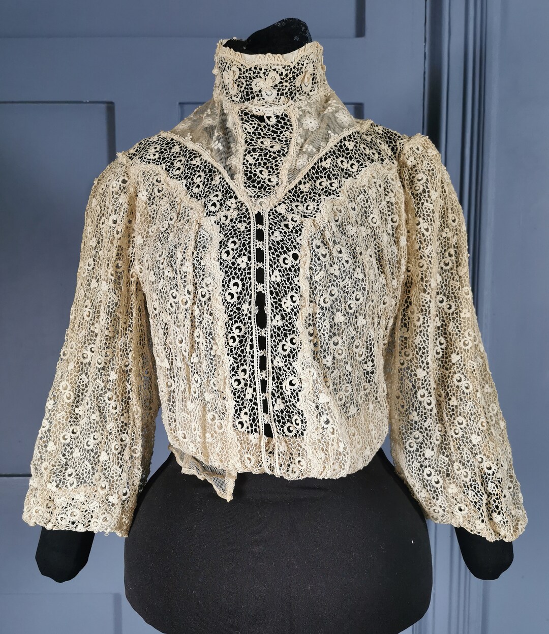Exquisite Edwardian Antique / Early 1900s Needle Lace Bodice / Blouse ...