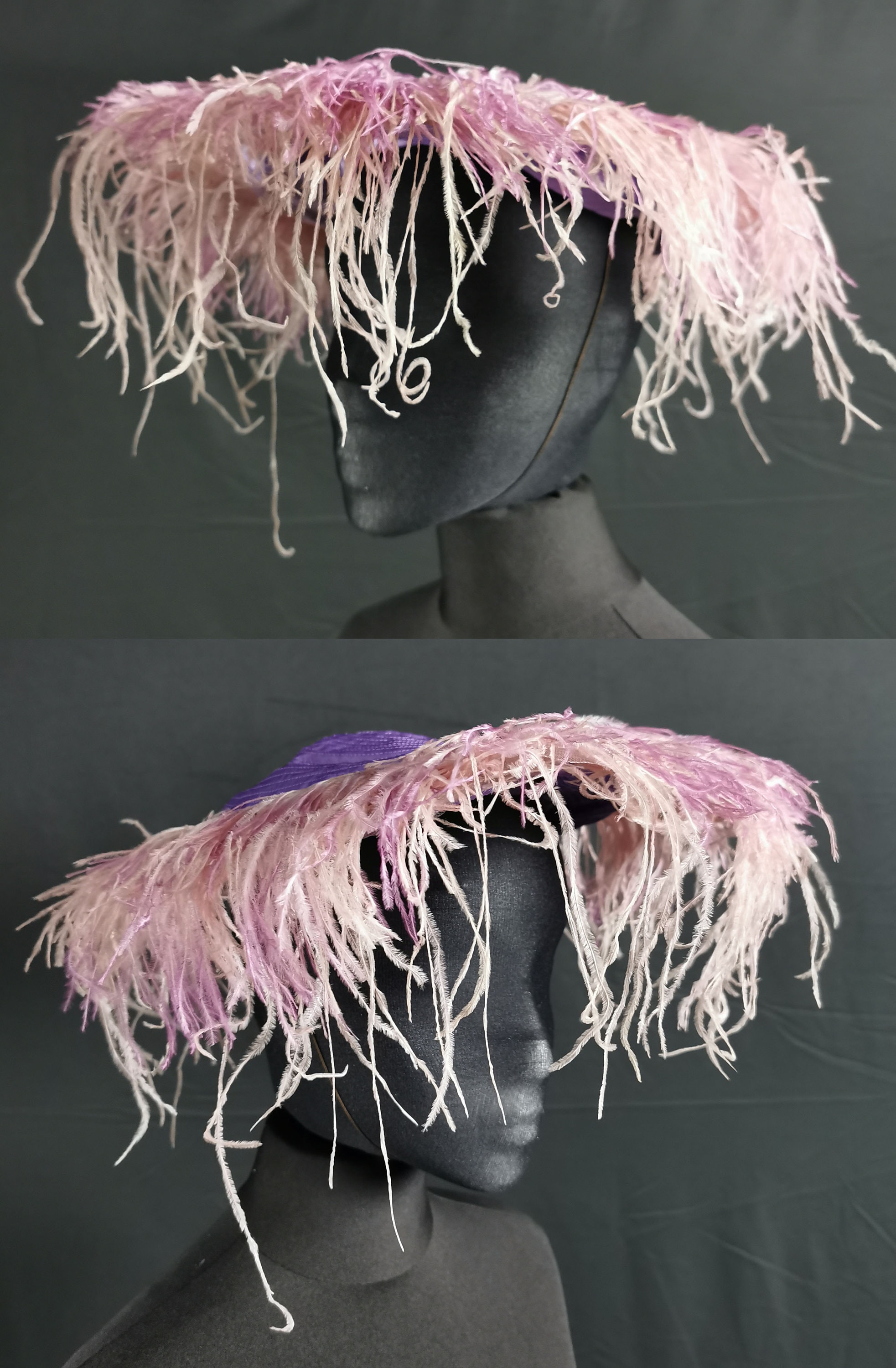 Fabulous Vintage 1930s / 1940s Dyed Ostrich Feather Hat - Etsy