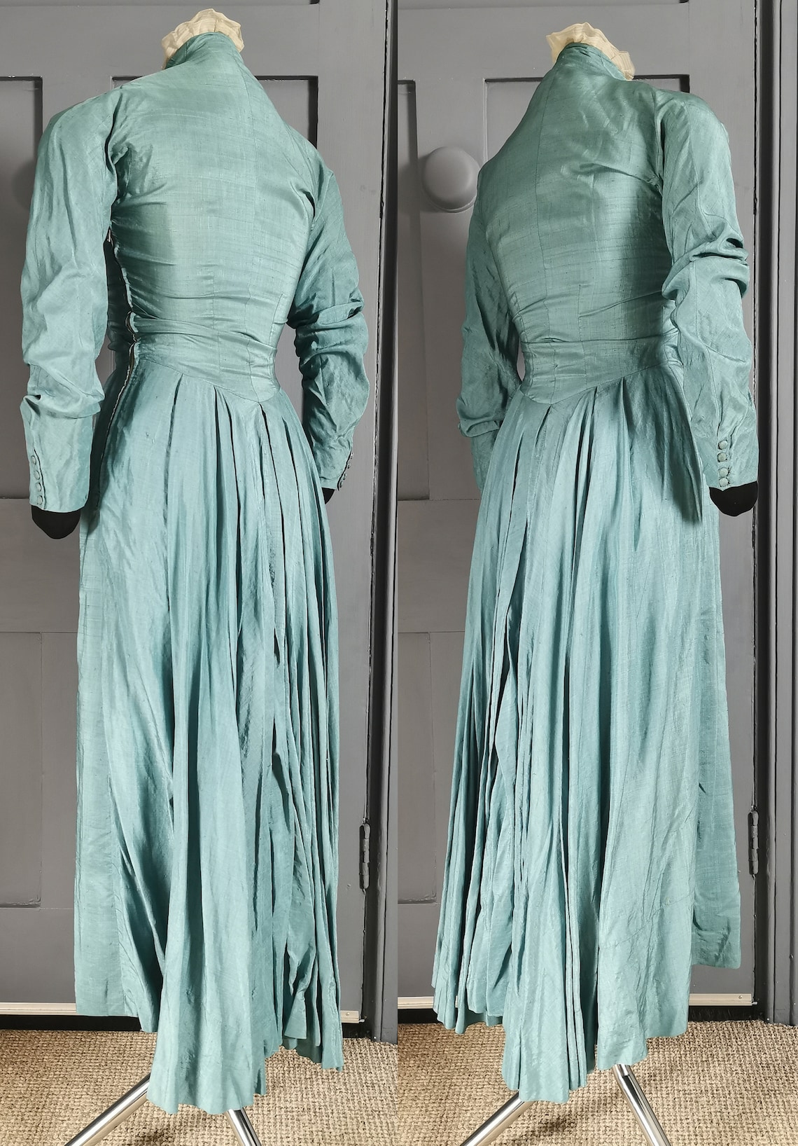 Interesting Vintage 1930s / 1940s Victorian Style Silk Day Dress - Etsy