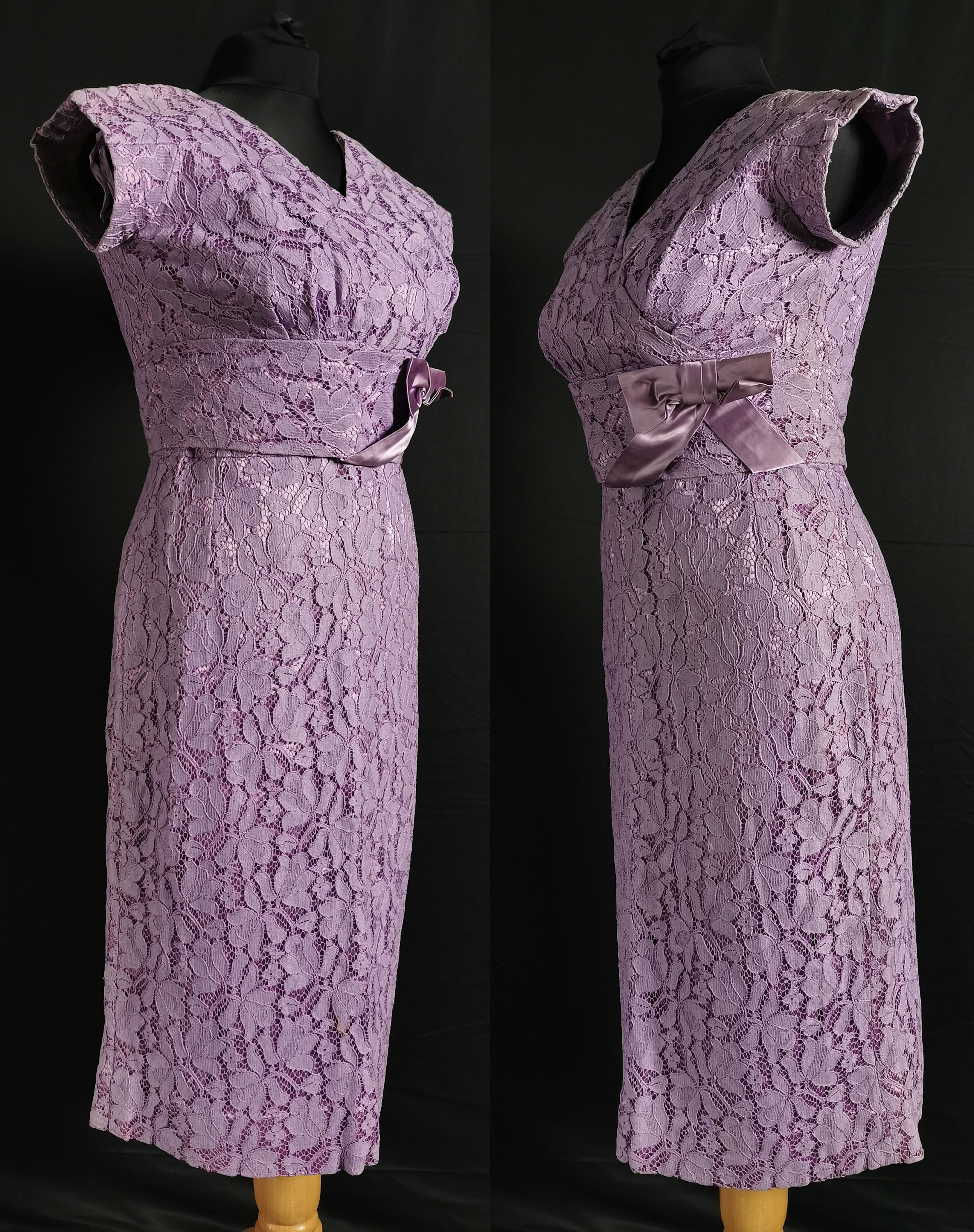 Smart Vintage Fashion 1950s Purple Lace Cocktail Dress - Etsy