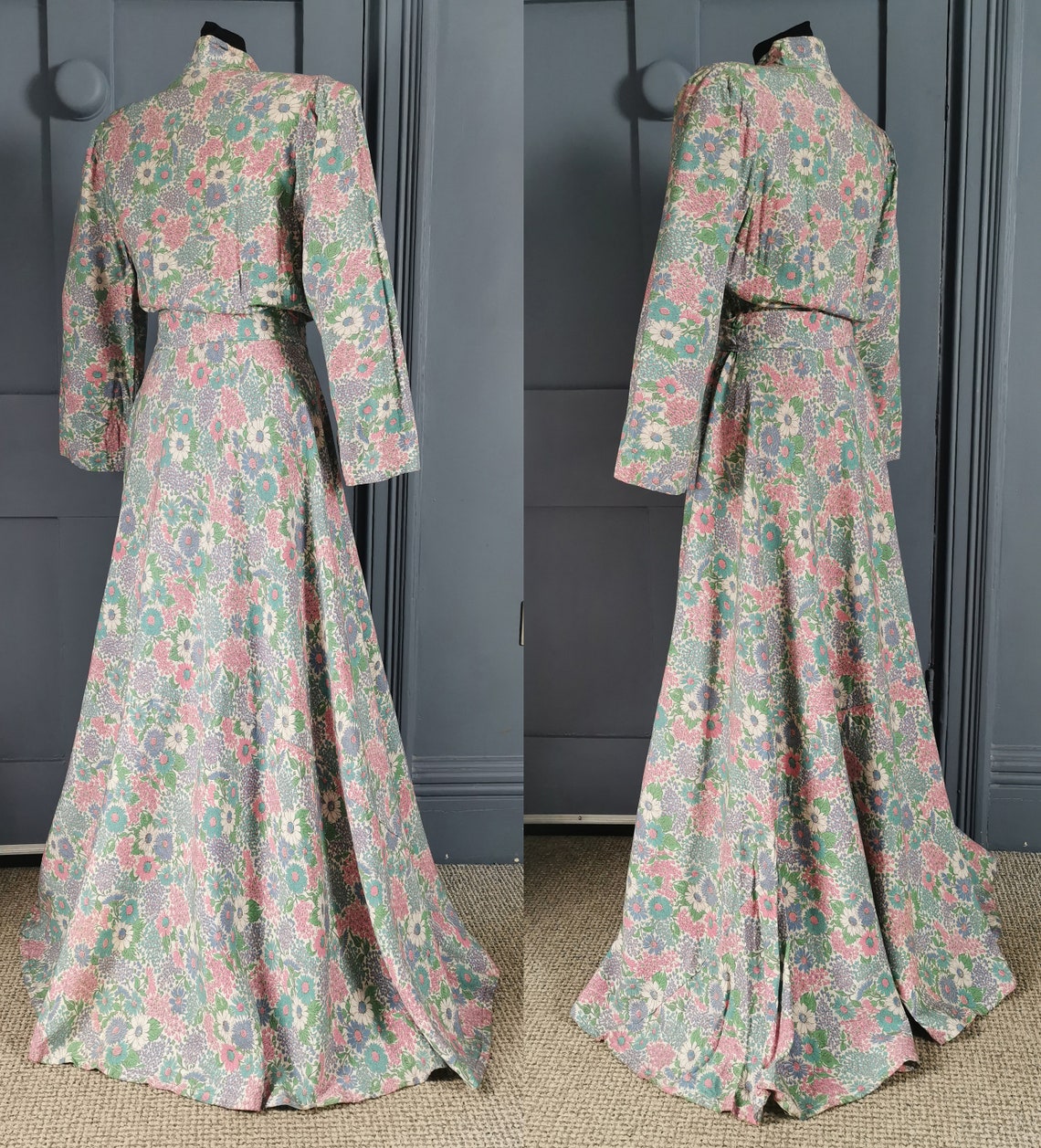 Fab 1930s Vintage Art Deco Floral Print Housecoat / Dressing Robe - Etsy
