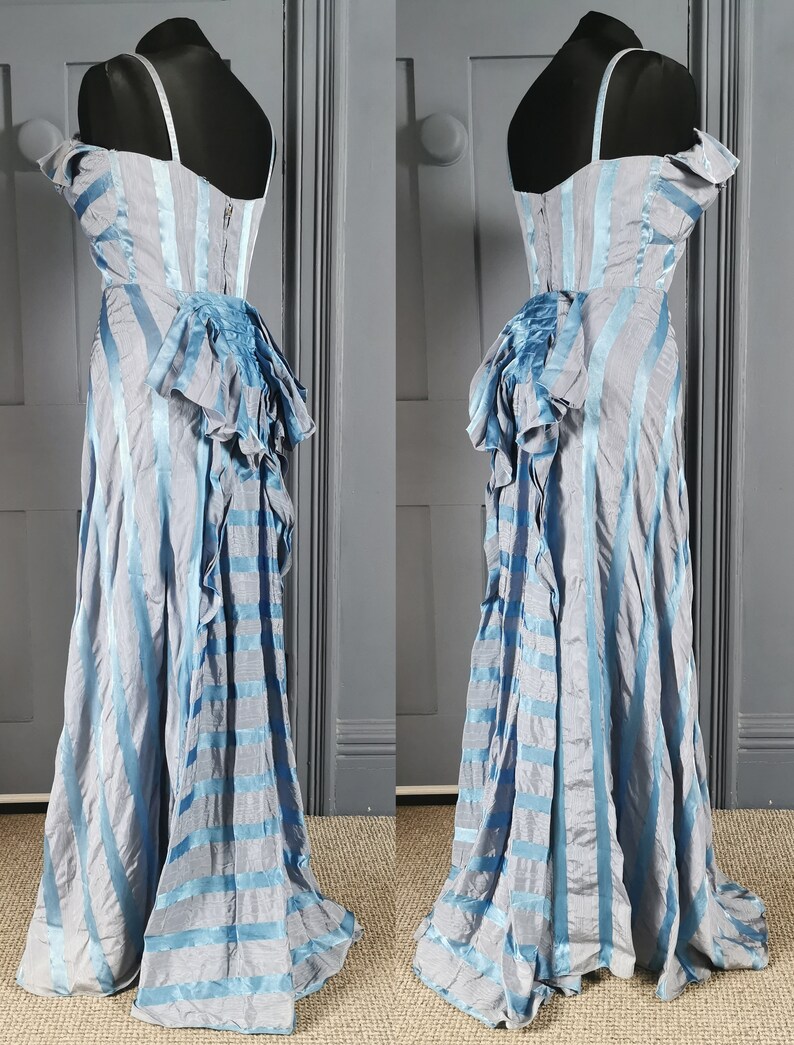 Stunning 1930s / 1940s Vintage Art Deco Striped Silk Moire - Etsy