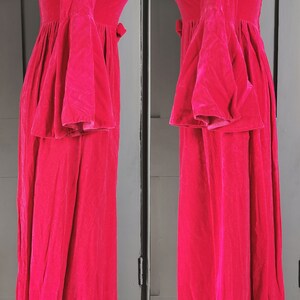 Vibrant Vintage 1960s Medieval Style Pink Velvet Evening Dress - Clive ...