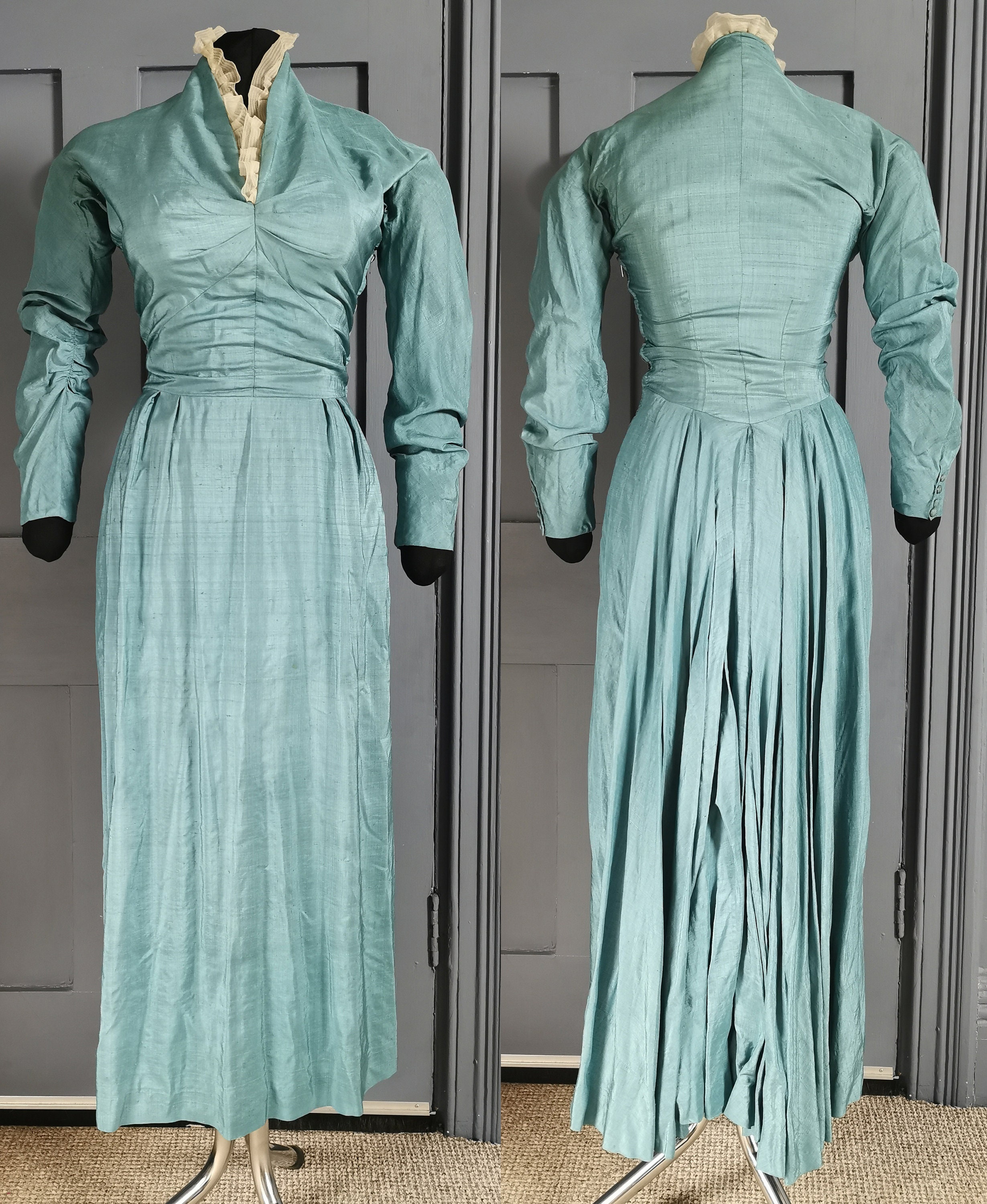 Interesting Vintage 1930s / 1940s Victorian Style Silk Day Dress - Etsy