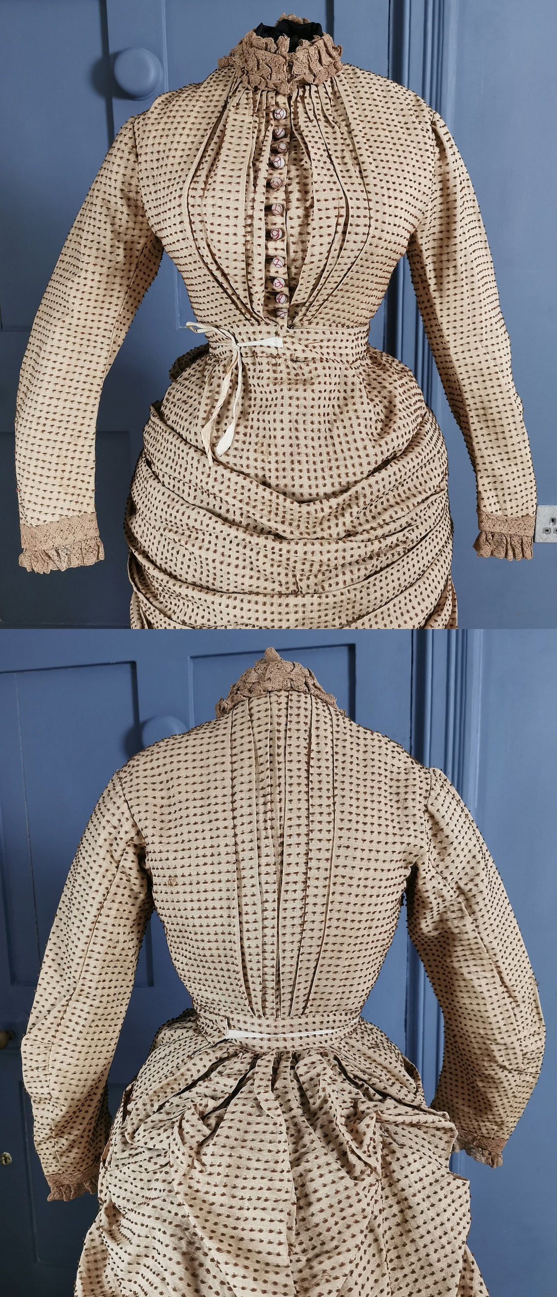 Victorian Antique Early 1880s ' Flocked ' Dot Bustle | Etsy