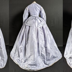 Stunning Victorian Antique Fashion 1860s Four Piece Lilac Silk ...