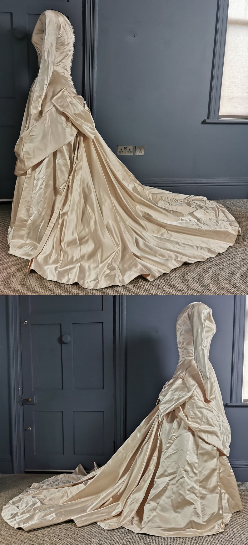Spectacular Vintage 1940s / 1950s Victorian Style Silk Wedding - Etsy