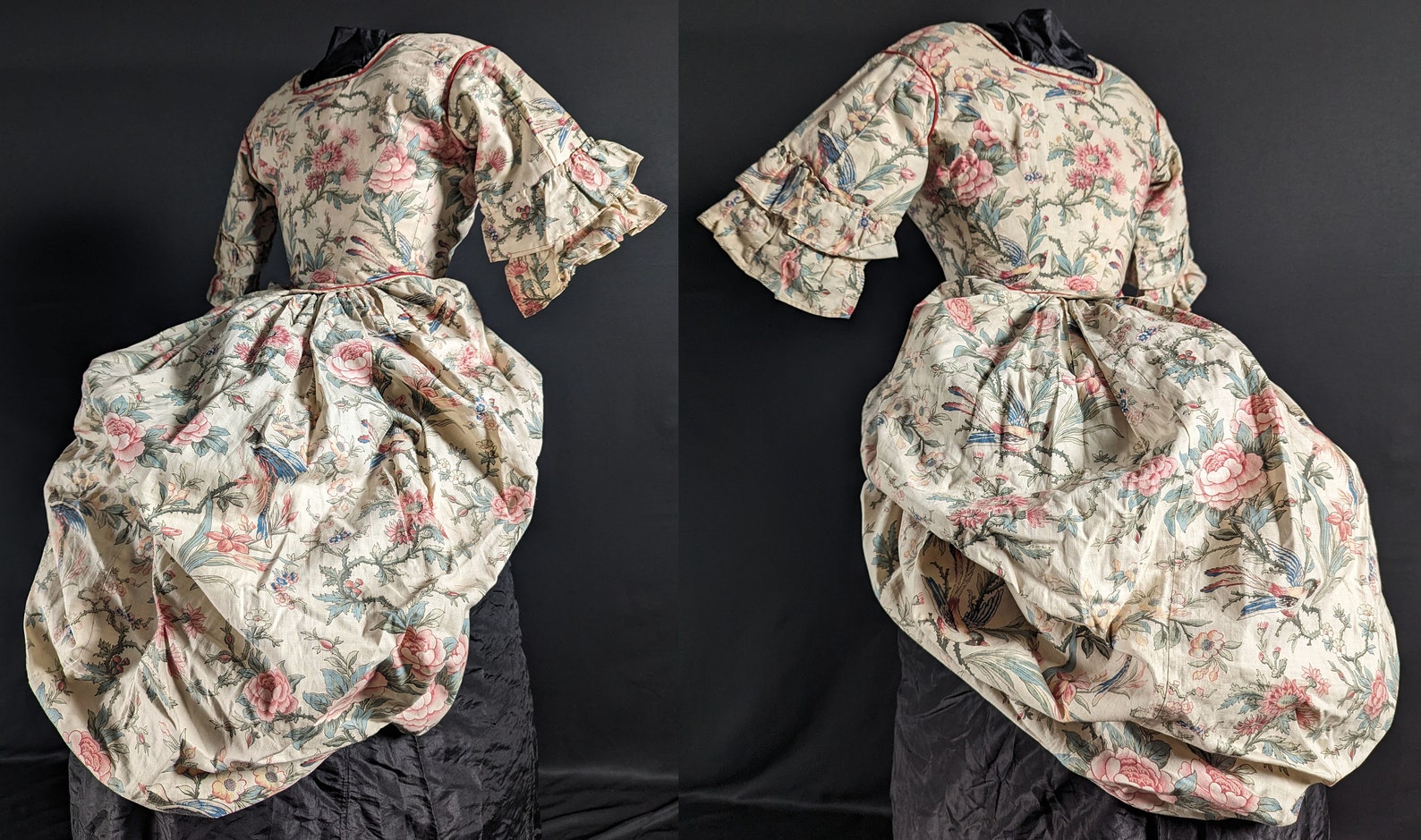 Victorian Antique Fashion 1870s Childs 18th Century Style Printed ...
