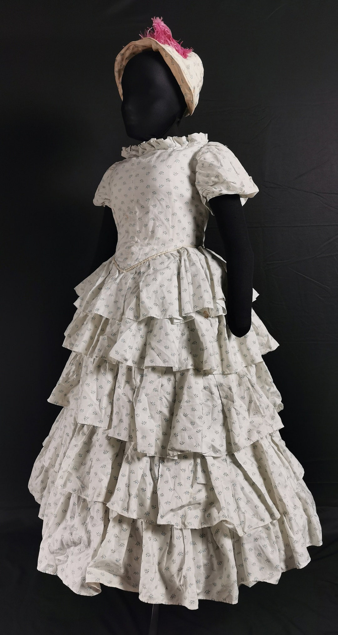 RARE Victorian Antique Children's Fashion 1850s Girls Crinoline Dress ...