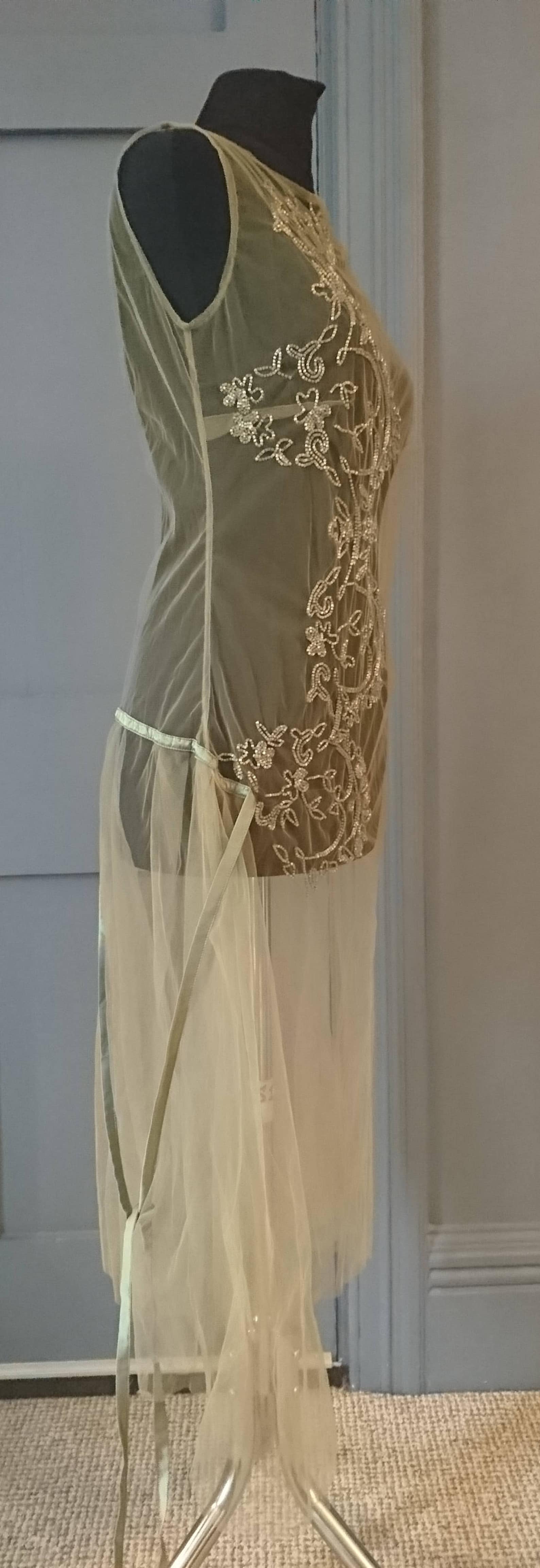 1920s Asymmetric Beaded Net Flapper Dress True Vintage - Etsy