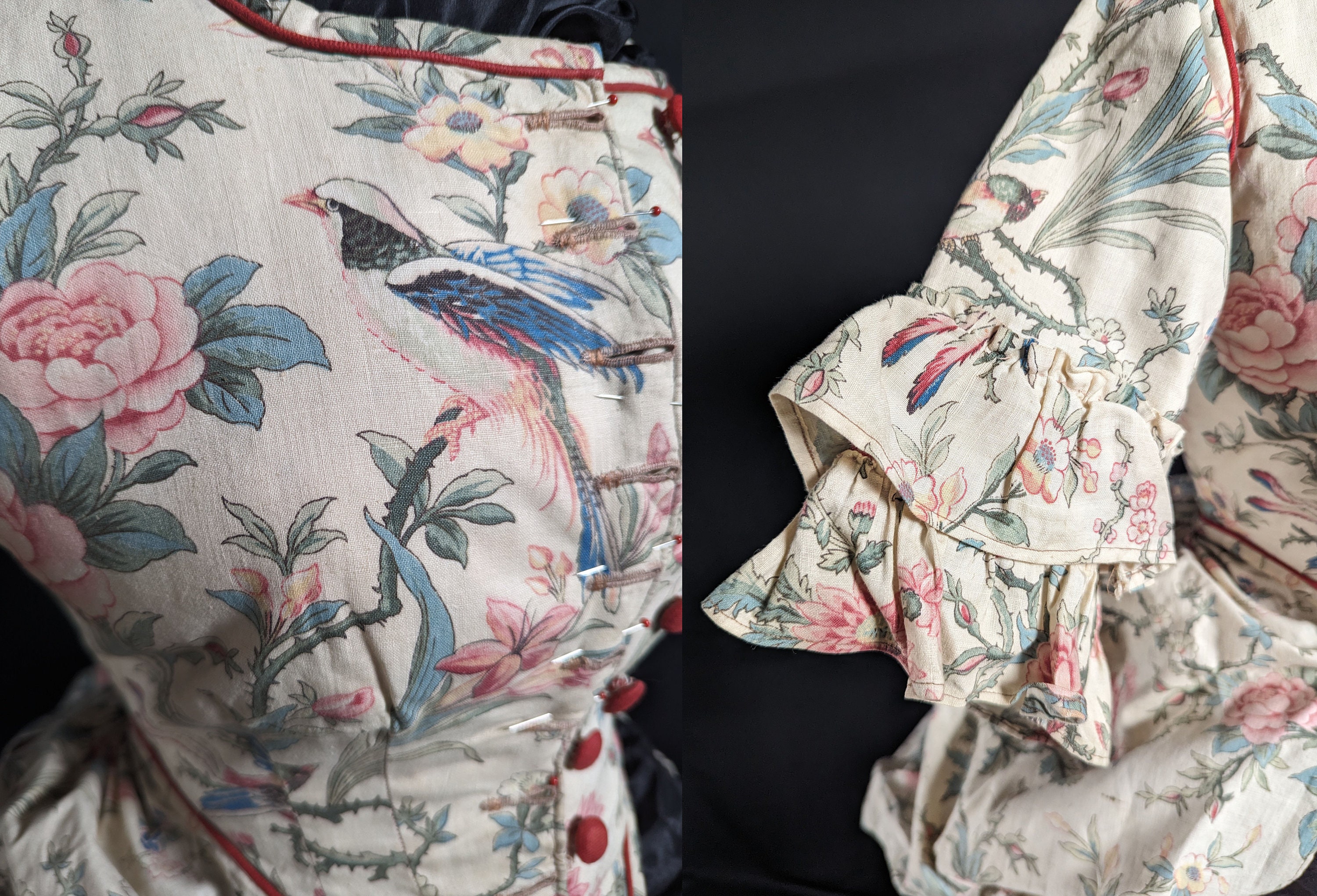 Victorian Antique Fashion 1870s Childs 18th Century Style Printed ...
