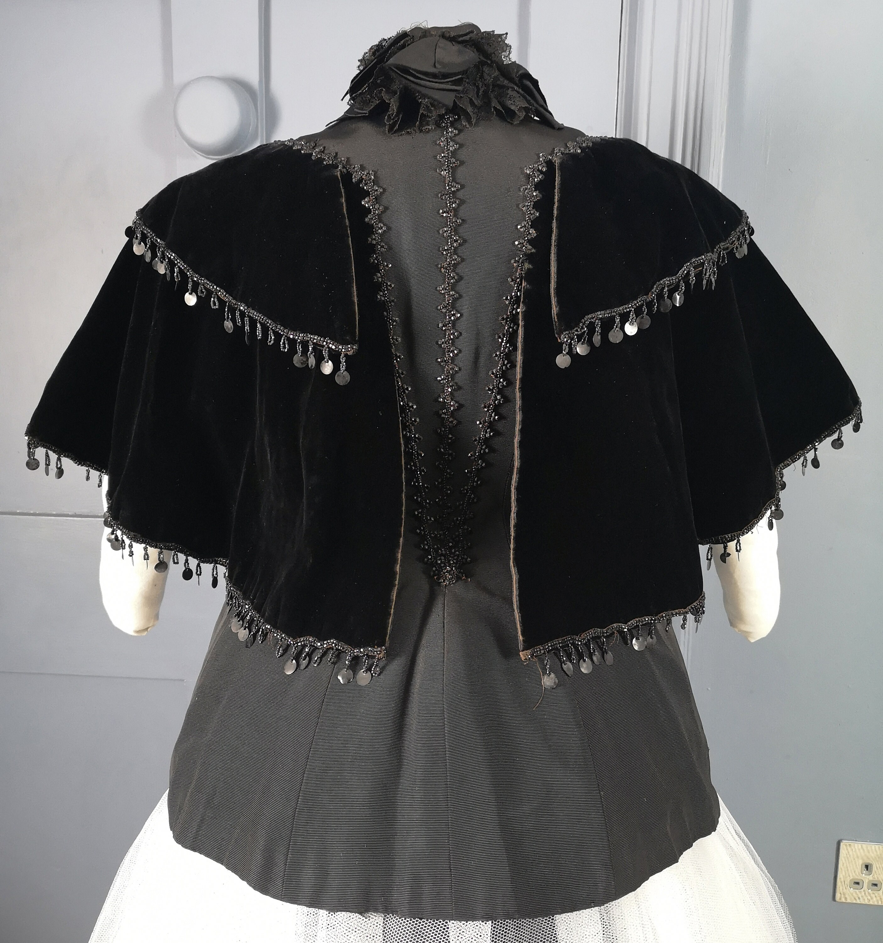Opulent Gothic 1880s / 1890s Mourning Bustle Jacket Victorian Antique ...