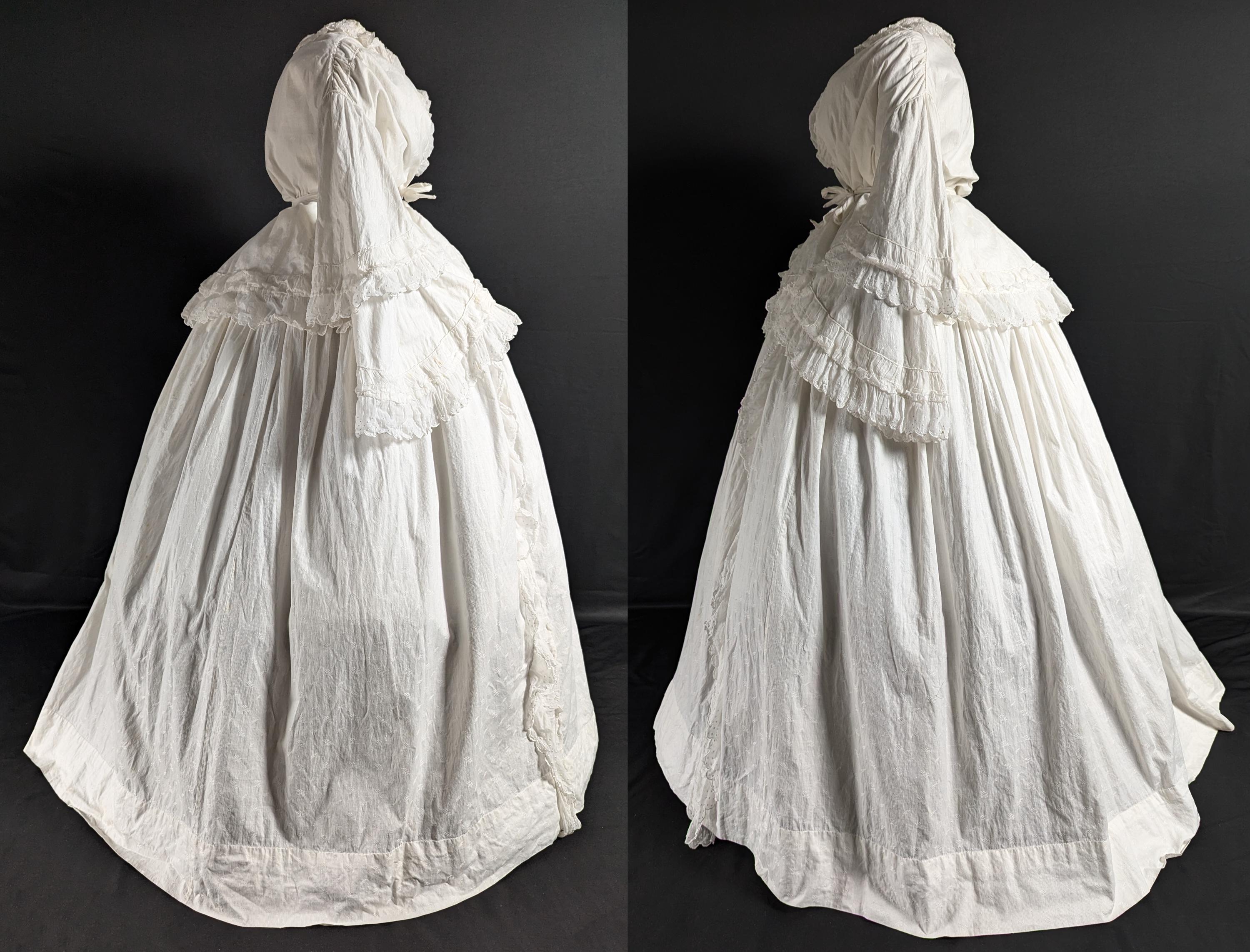 RARE Victorian Antique 1850s Crinoline Era Morning Robe / Dressing Gown ...