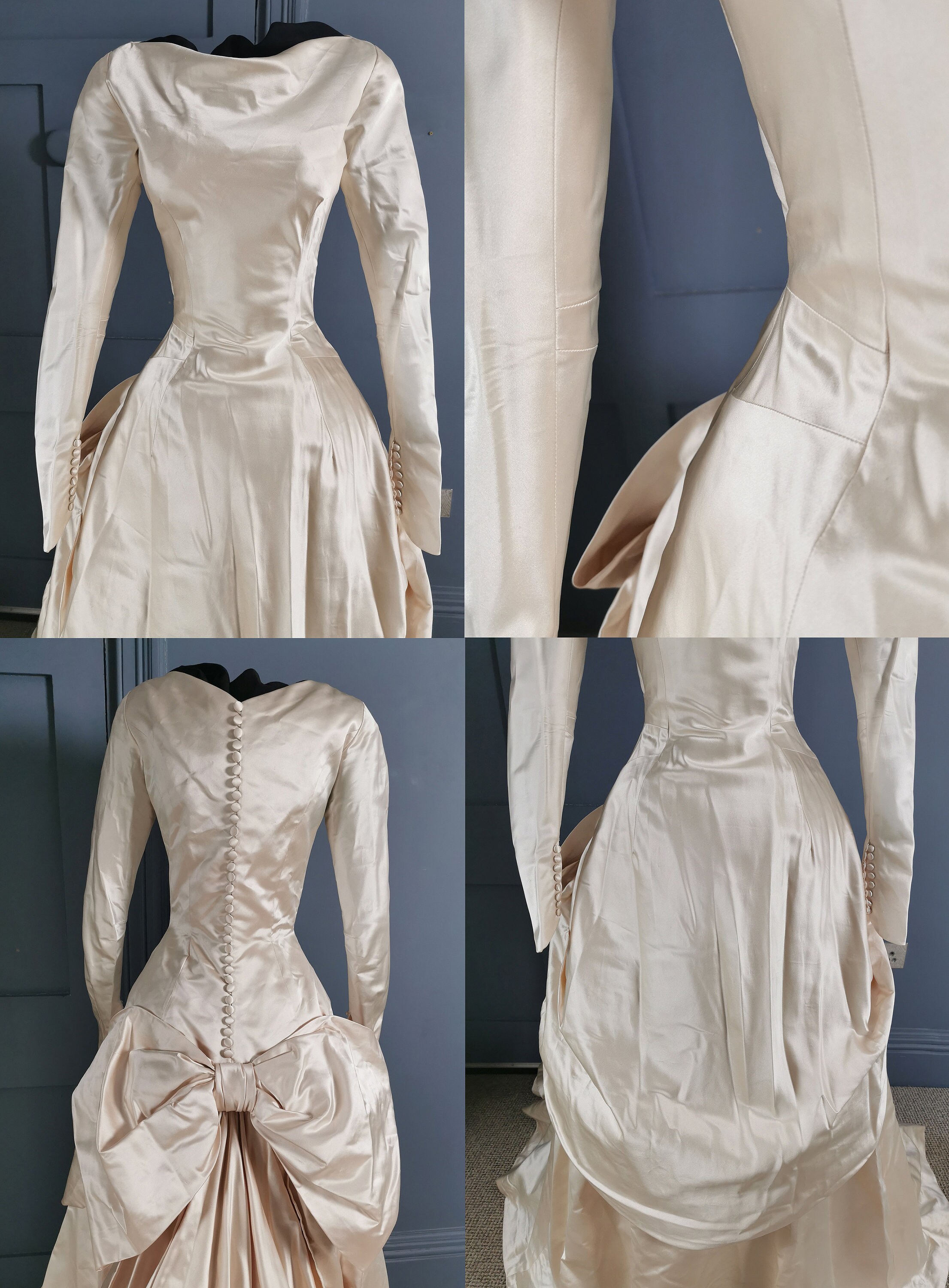 Spectacular Vintage 1940s / 1950s Victorian Style Silk Wedding - Etsy UK