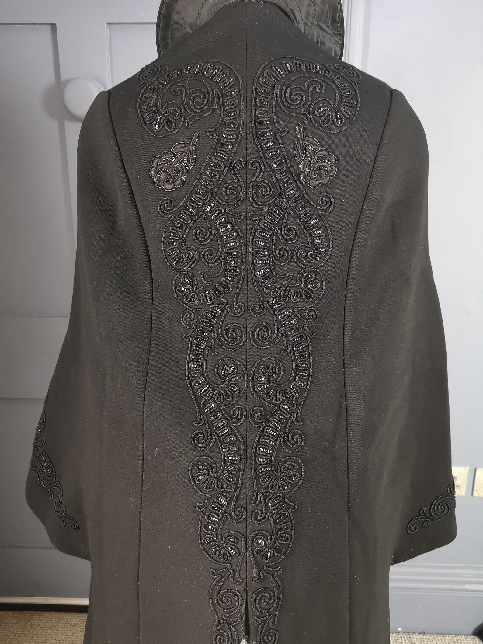 Rare 1870s / 1880s Natural Form Era Bustle Mourning Coat Soutache ...