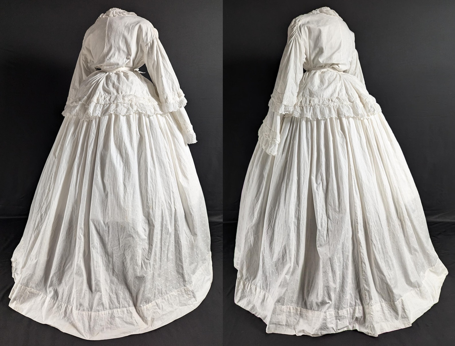 RARE Victorian Antique 1850s Crinoline Era Morning Robe / Dressing Gown ...