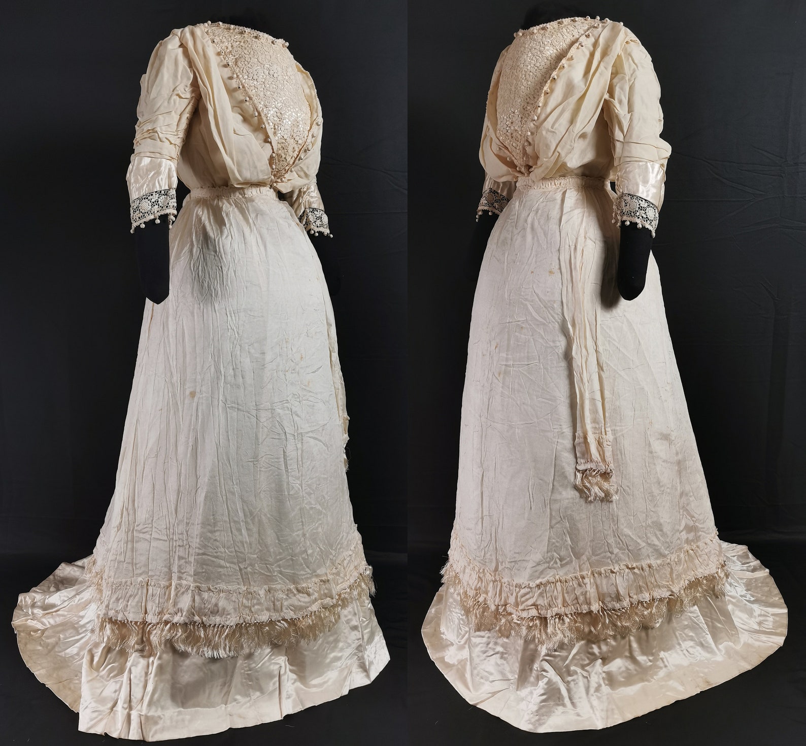 Elegant Edwardian Antique Early 1900s Silk and Lace Wedding ? Dress - Etsy