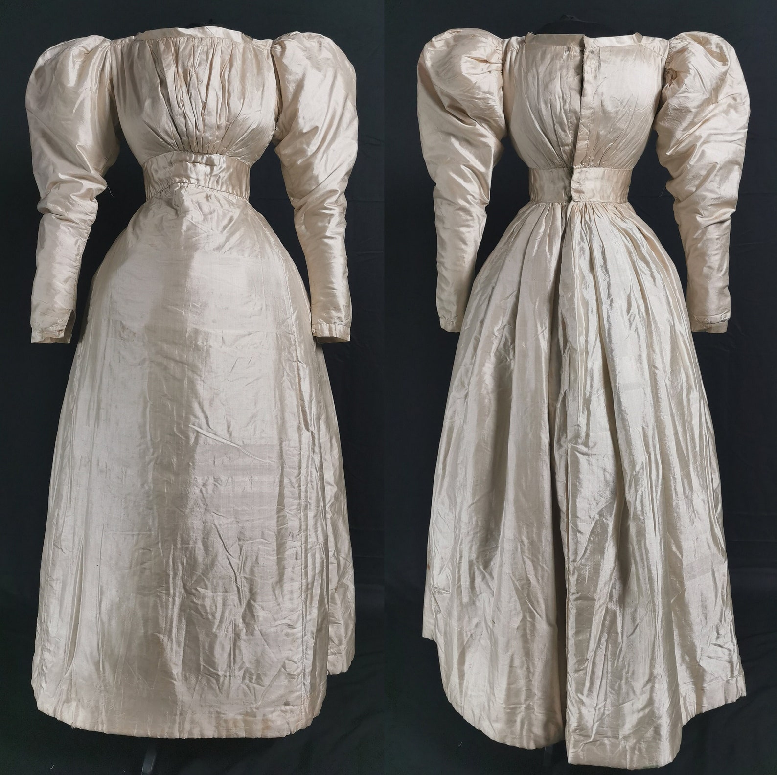 RARE Georgian / Regency Era Antique 1820s Quilted Silk Formal Dress ...