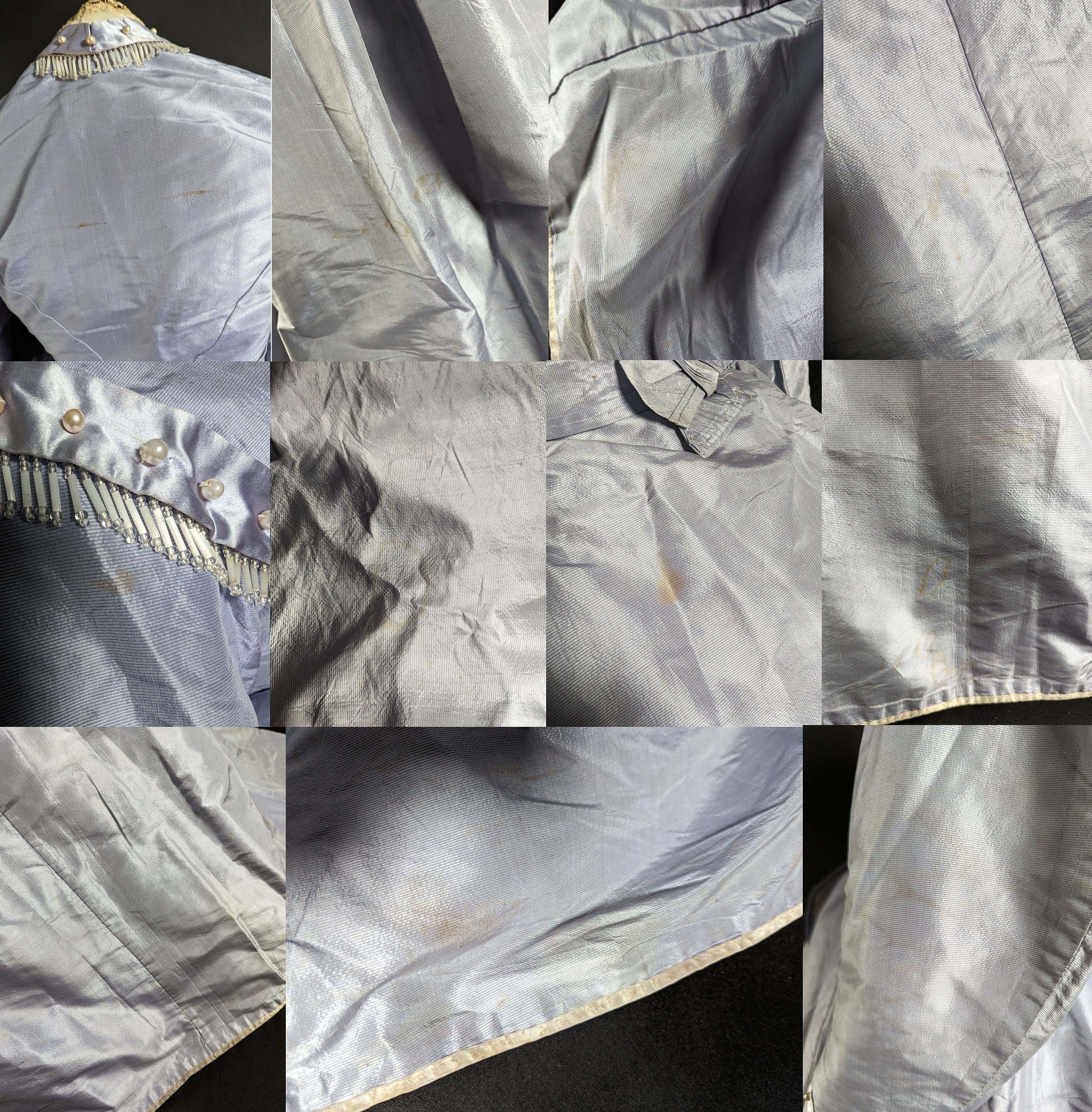 Stunning Victorian Antique Fashion 1860s Four Piece Lilac Silk ...