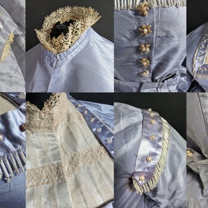 Stunning Victorian Antique Fashion 1860s Four Piece Lilac Silk ...
