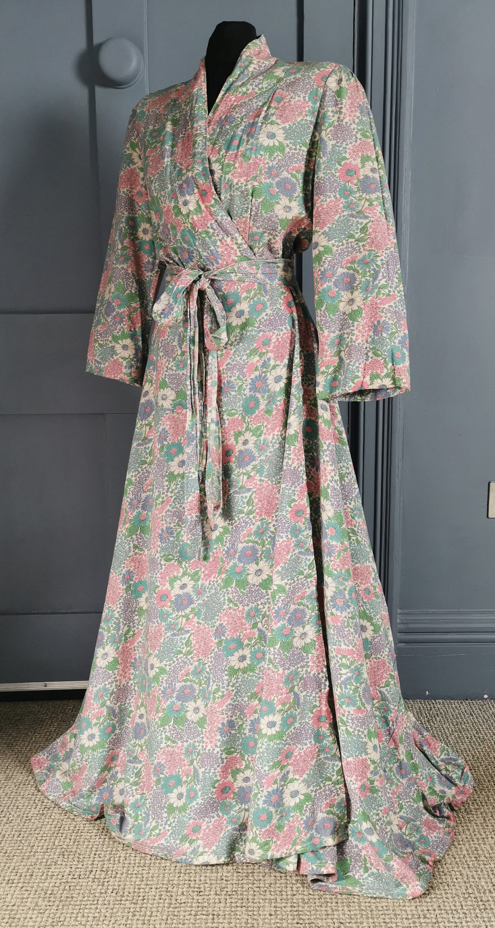 Fab 1930s Vintage Art Deco Floral Print Housecoat / Dressing Robe - Etsy