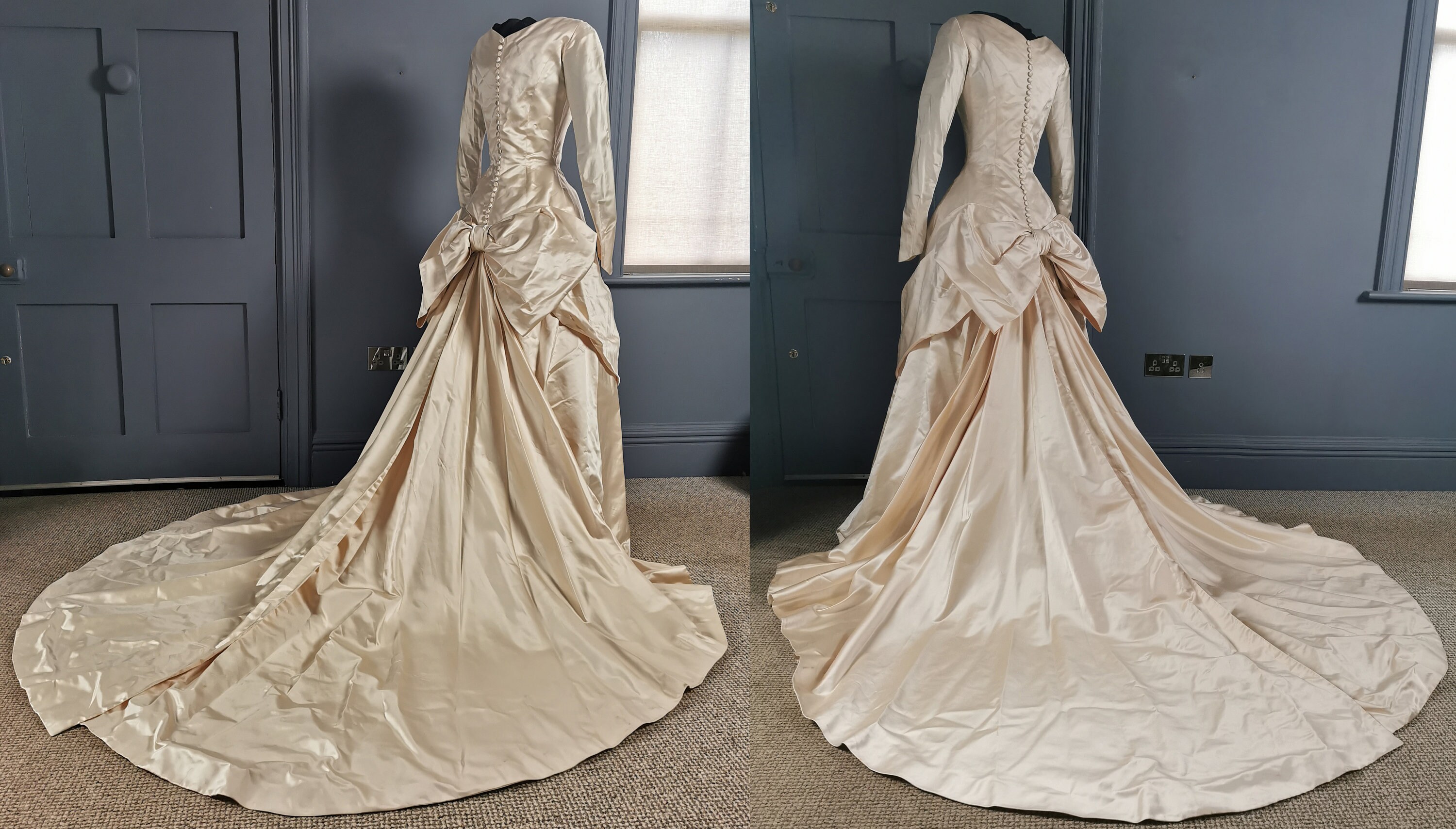 Spectacular Vintage 1940s / 1950s Victorian Style Silk Wedding - Etsy