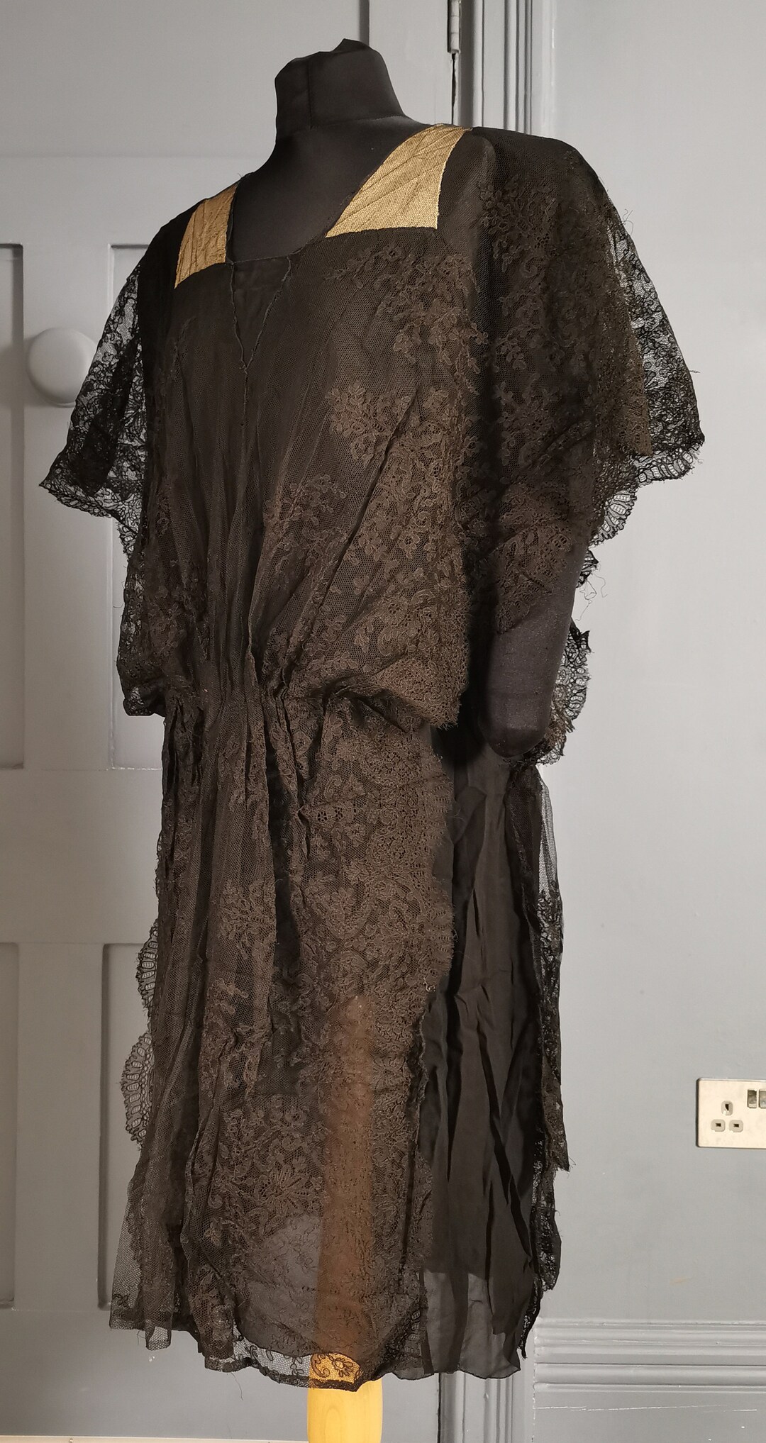 Gothic Antique / Vintage 1920s Black Lace Flapper Mourning Dress - Etsy