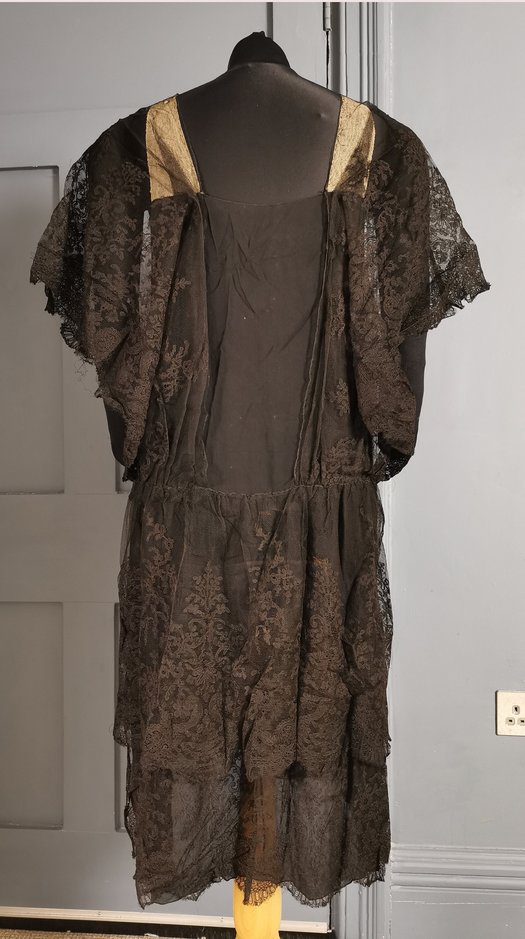 Gothic Antique / Vintage 1920s Black Lace Flapper Mourning Dress - Etsy